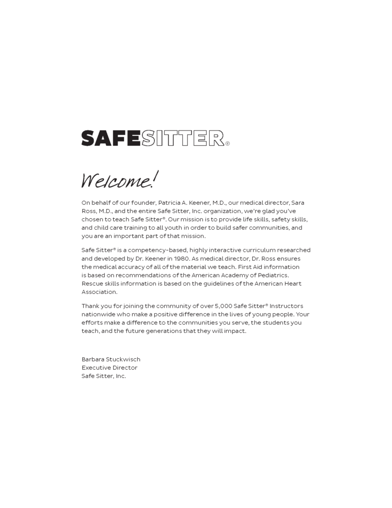 Course Options - Safe Sitter®